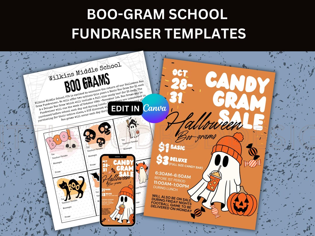 Editable Boo Gram PTO Fall Fundraiser Templates for PTA Autumn ...
