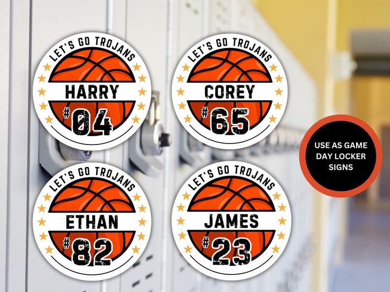 Basketball Team Locker Sign Template for Basketball Pep Rally Sign for ...