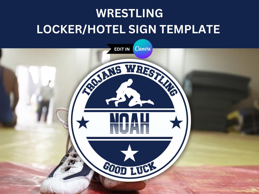 Wrestling Sign Template for Good Luck Wrestling Tournament Sign for ...