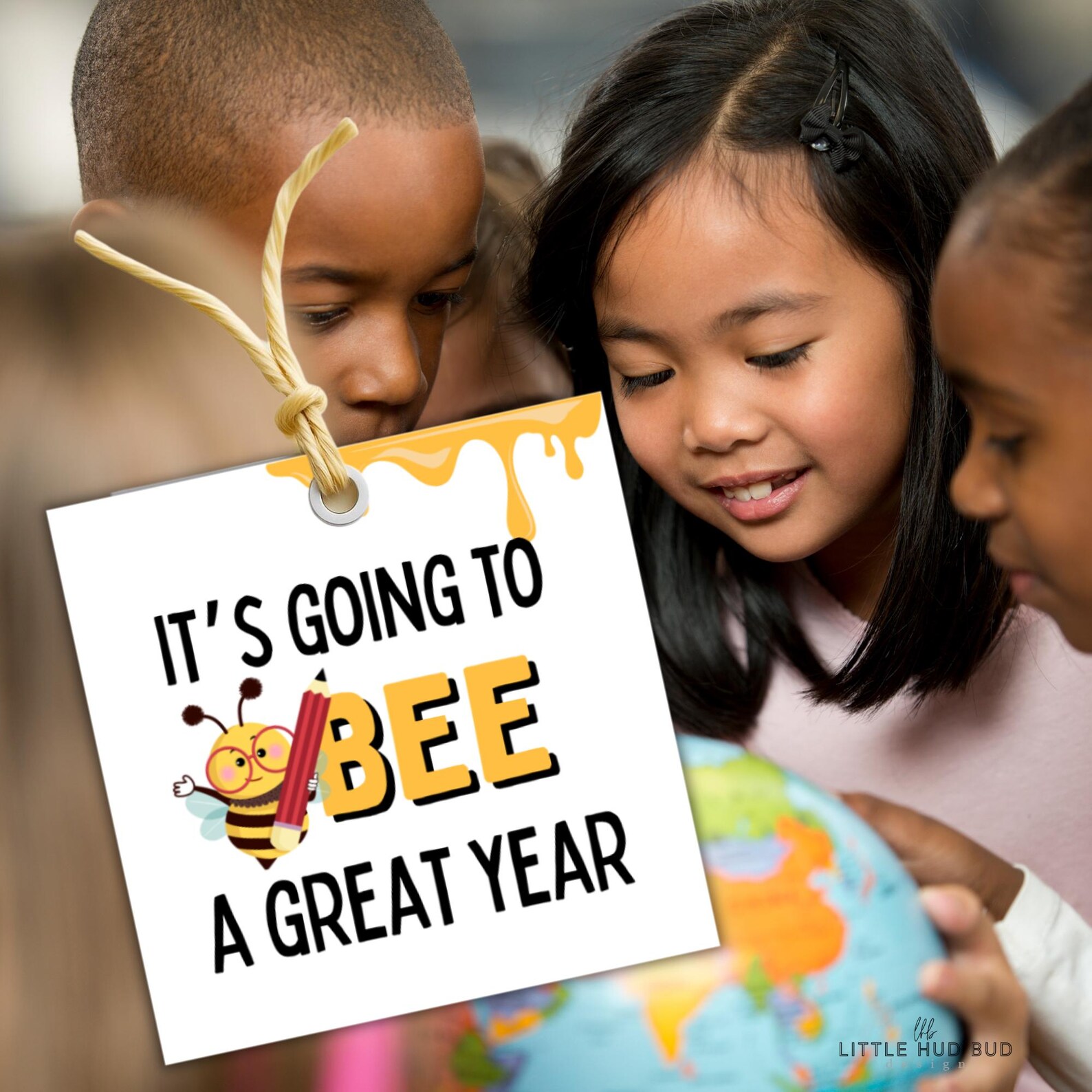 Back to School Bee Gift Tag for First Day of School Favor Tag Going to ...