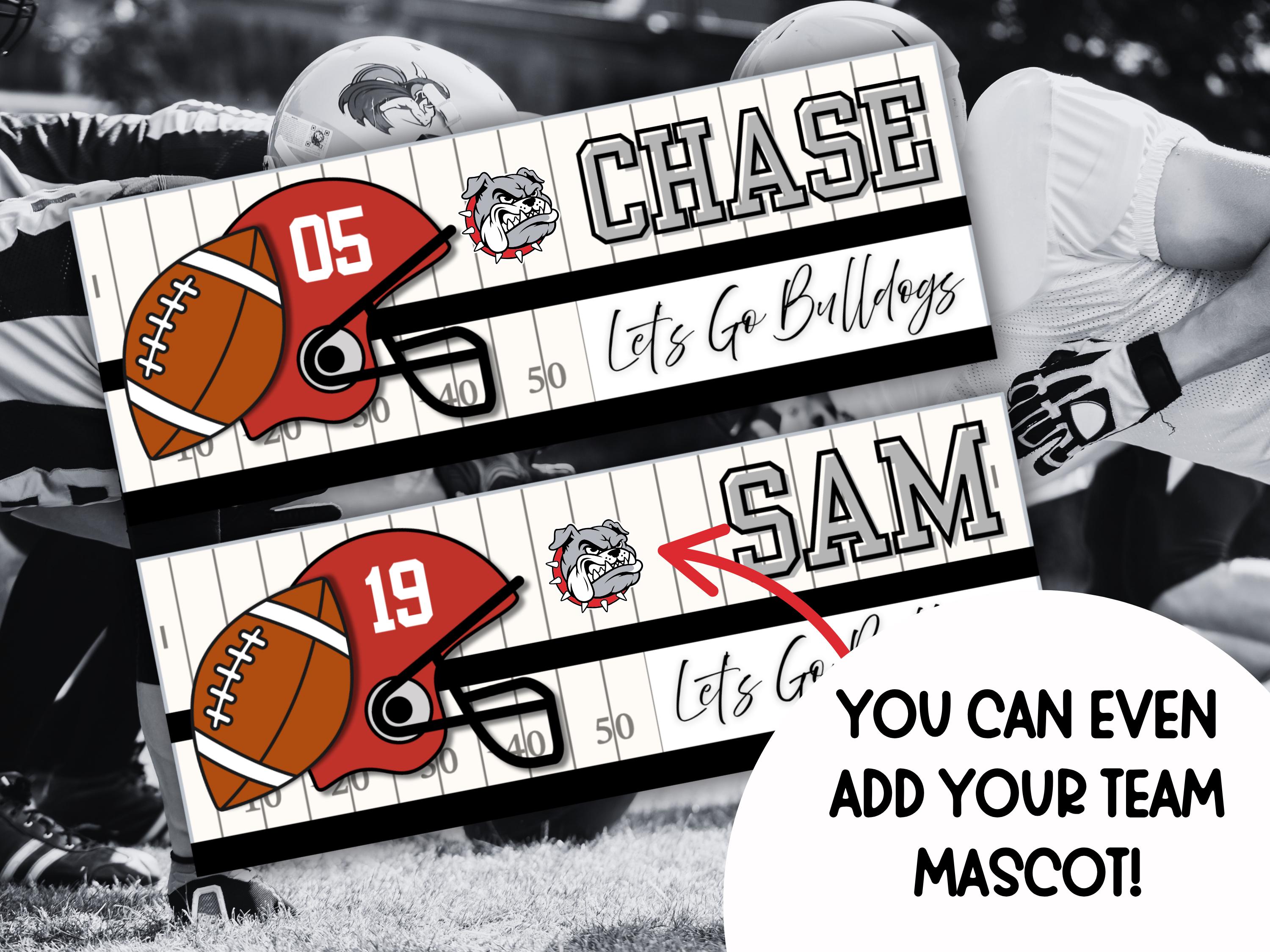 Editable Football Locker Sign Template for Football Game Day Horizontal ...