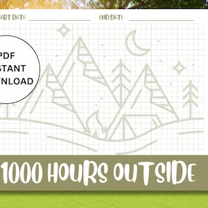 1000 Hours Outside Tracker Habit Tracker Outdoor Activity Log Outdoor ...