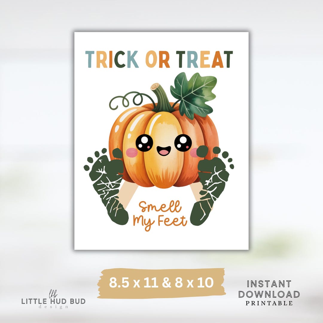 Halloween Footprint Craft Printable Trick or Treat Smell My Feet ...
