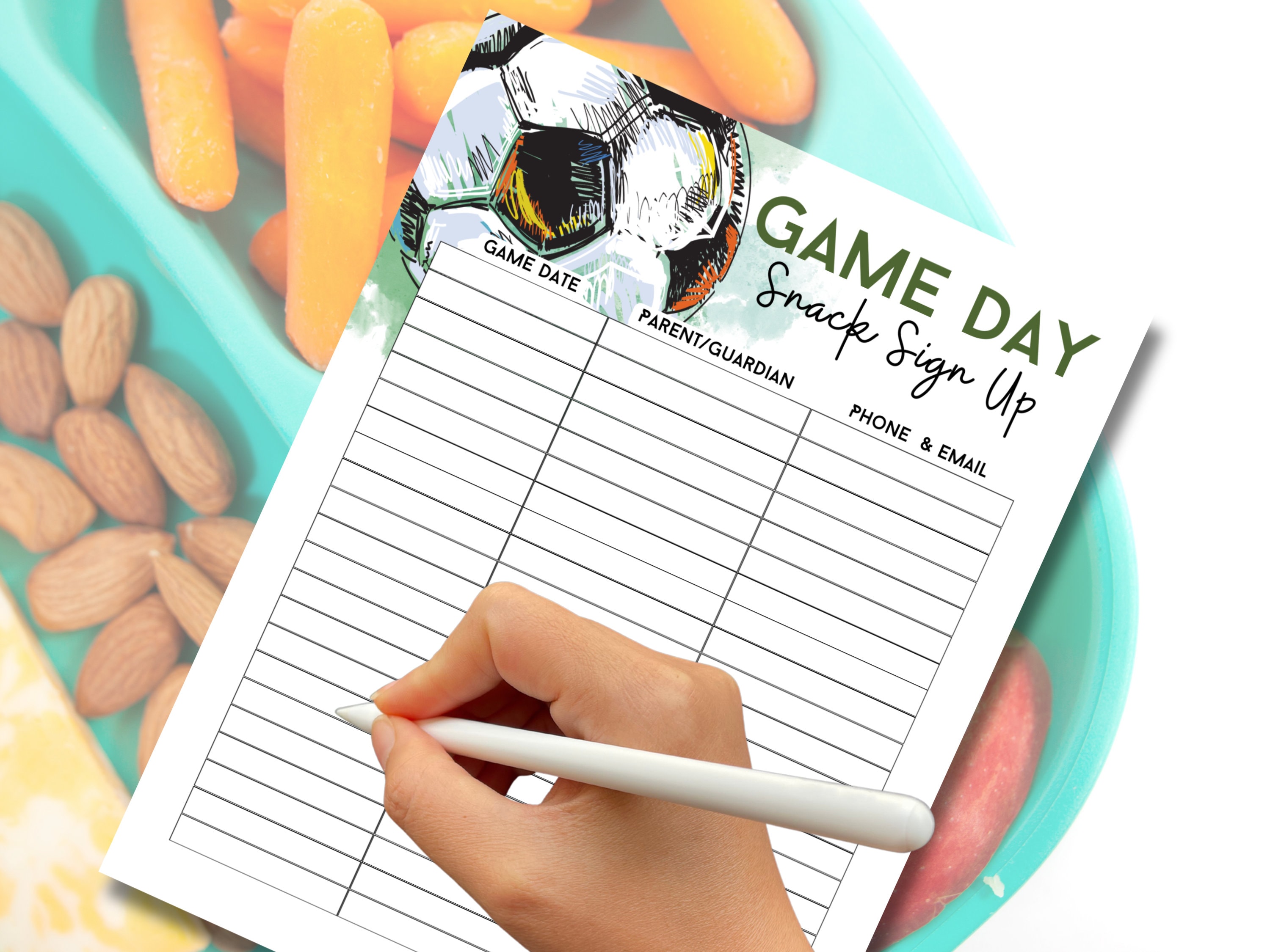 Printable Soccer Snack Schedule for Snacks Soccer Snack Sign up Sheet ...