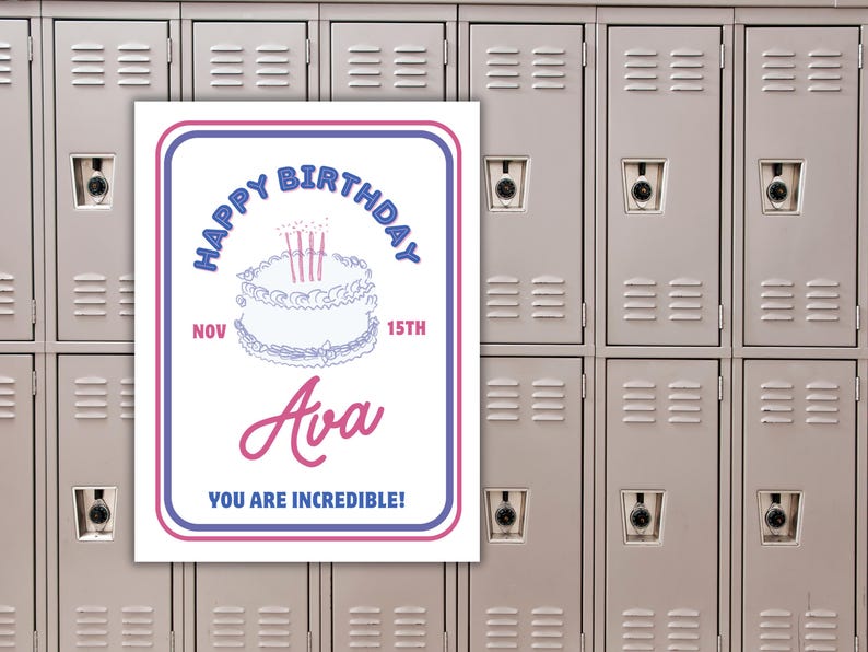 Editable Happy Birthday Sign Template for Teen Girl Birthday Sign for ...