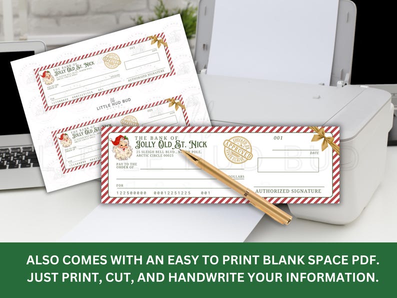 Editable Santa Cheque Template for Printable Christmas Cheque From ...