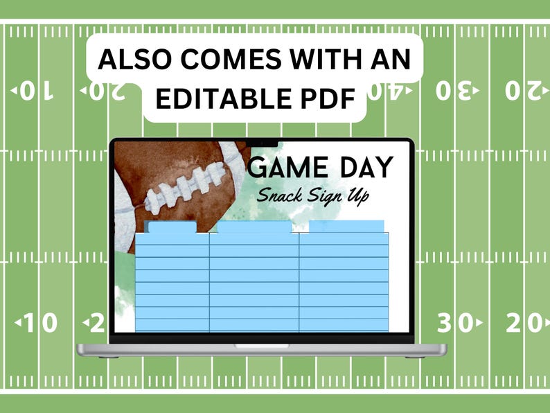 Football Snack Schedule Football Snack Sign up Sheet Printable Football ...