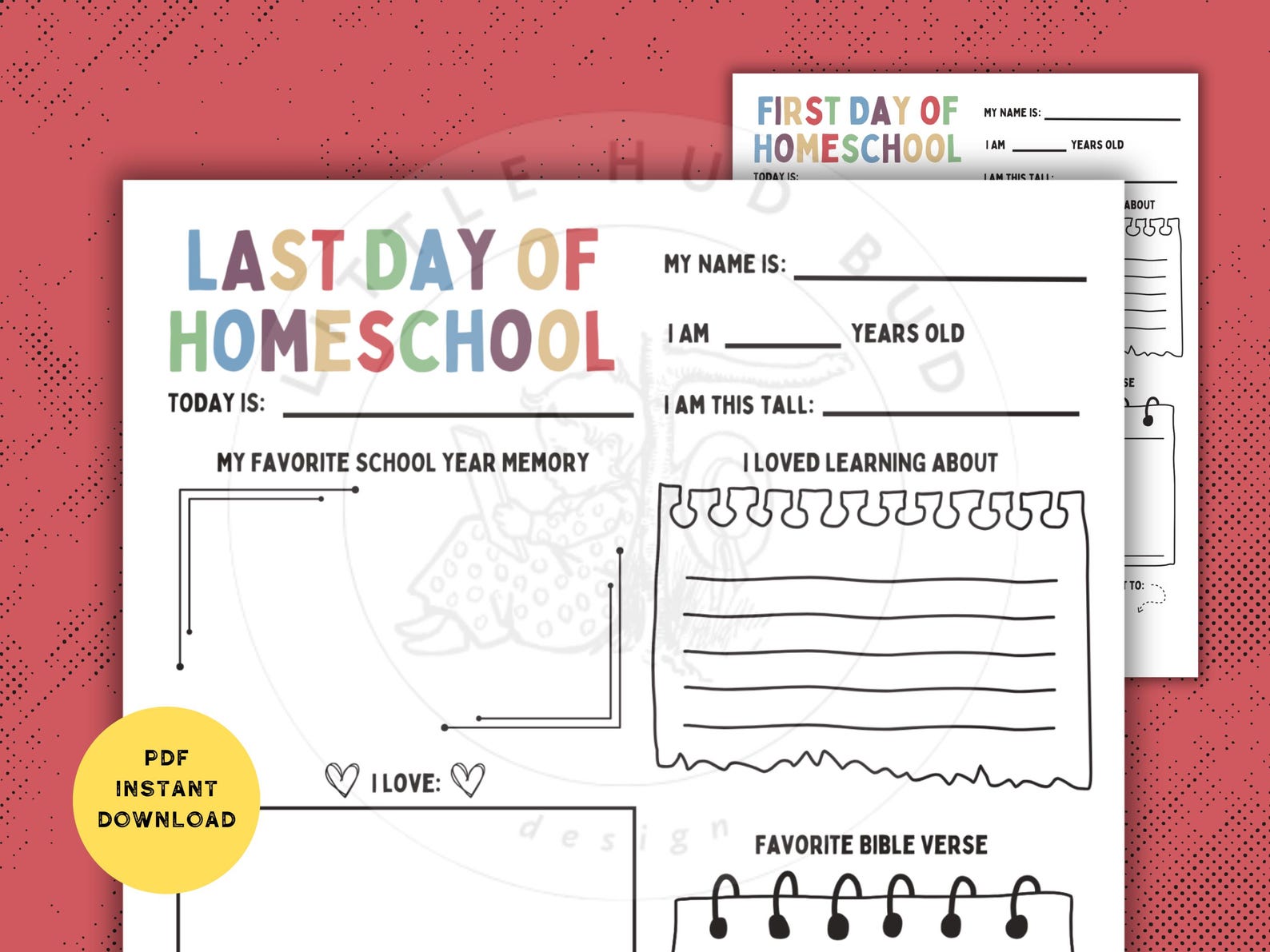 First Day of Homeschool Questionnaire All About Me Back to School ...