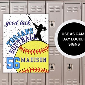 Softball Locker Sign Template for Softball Hotel Door Sign for Team ...