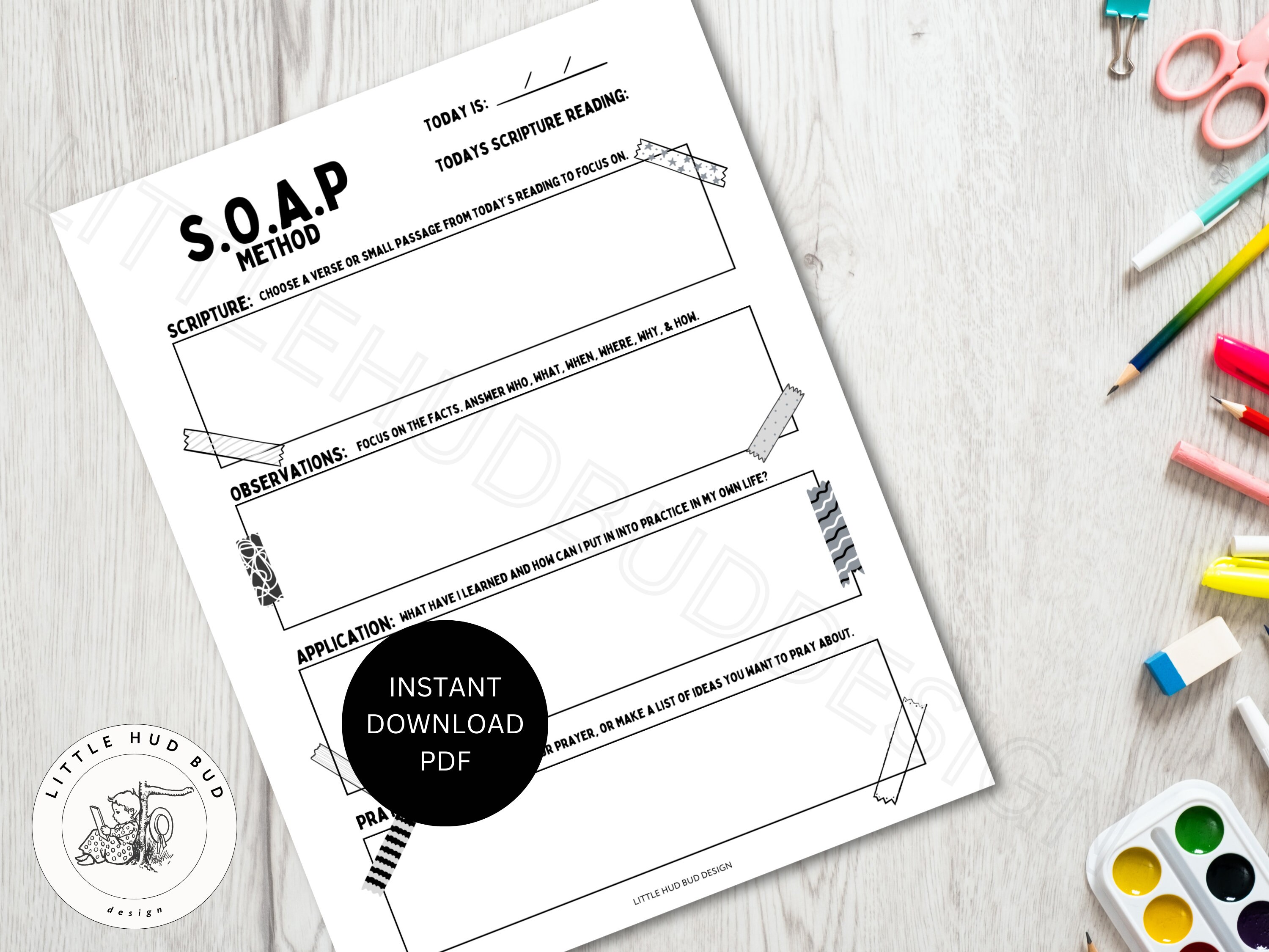 SOAP Bible Study Worksheet for Kids Bible Study SOAP Method Bible Study ...