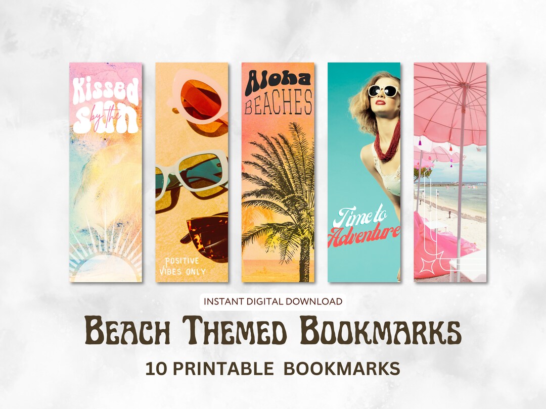 Printable Bookmarks for Summer Reading Printable Bookmarks for Beach ...