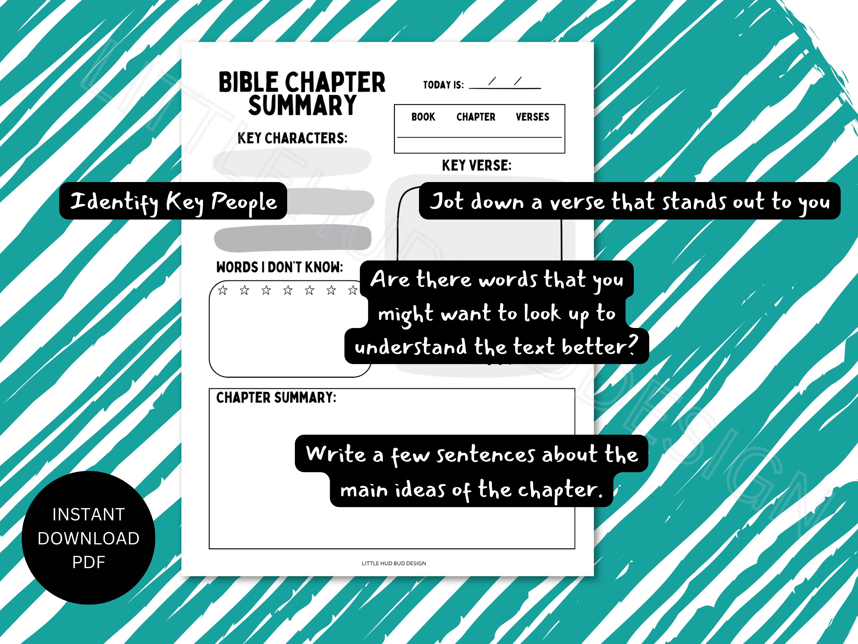 Bible Chapter Summary Worksheet for Kids Bible Study Worksheet for ...