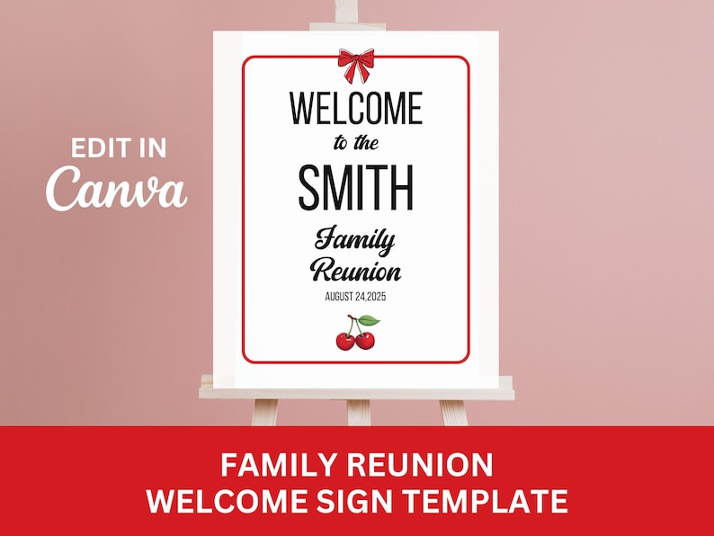Family Reunion Welcome Sign Template for Family Reunion Decor Custom ...