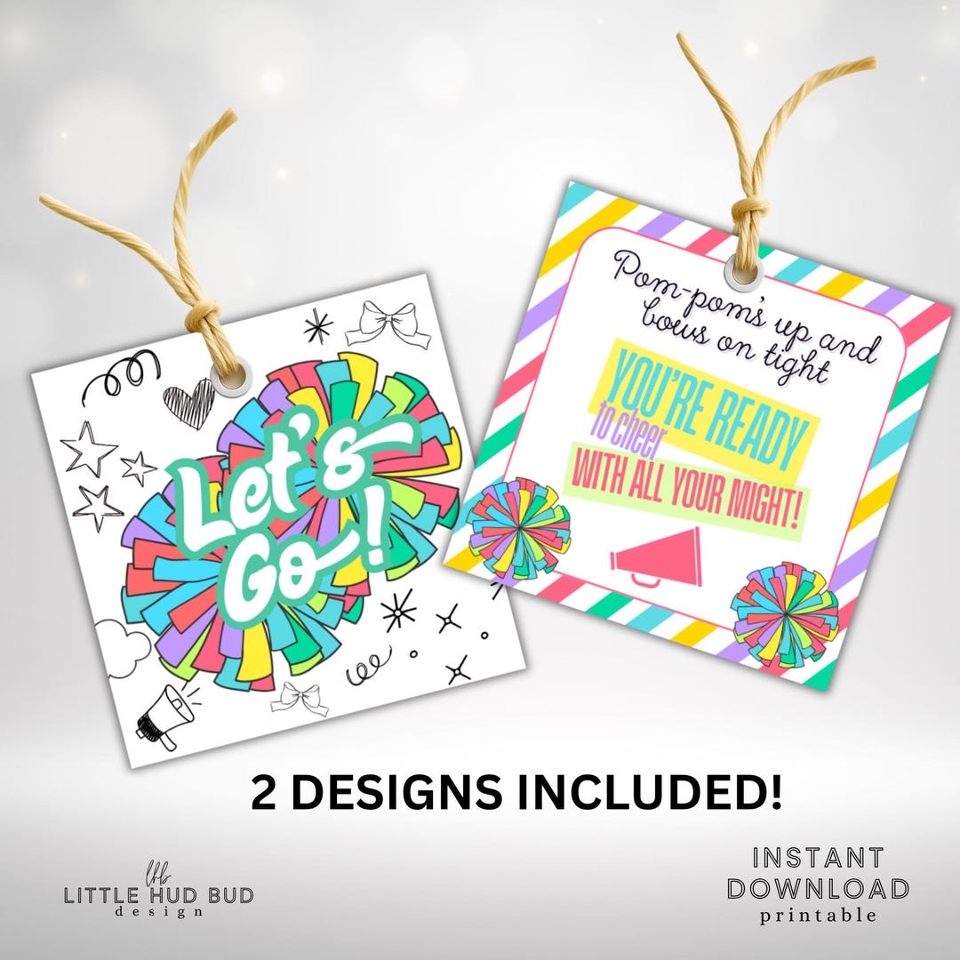 Cheerleading Gift Tag Printable Cheer Camp Gift Tag for Cheer Game Day ...