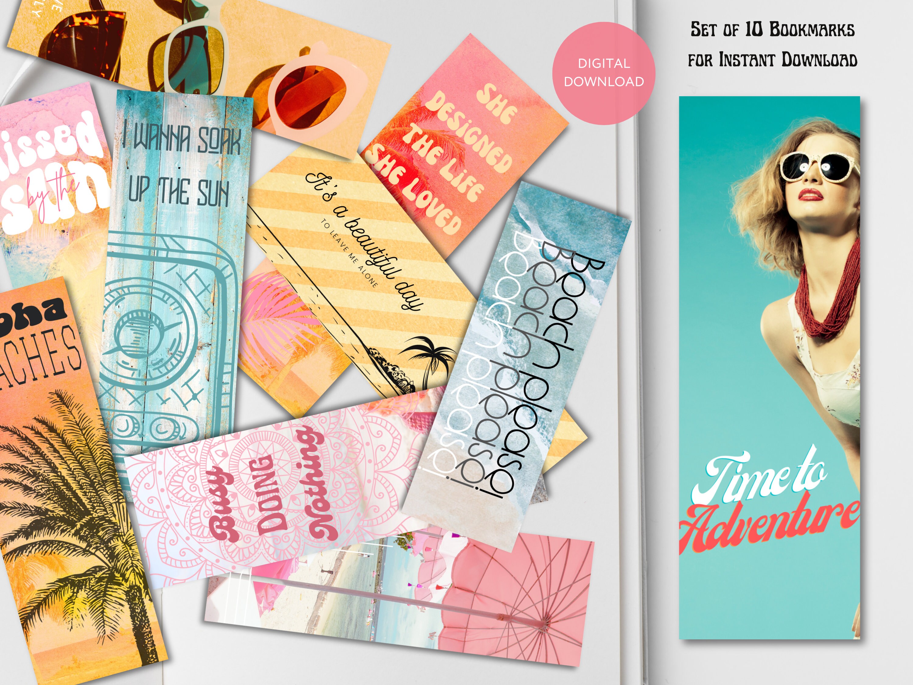 Printable Bookmarks for Summer Reading Printable Bookmarks for Beach ...