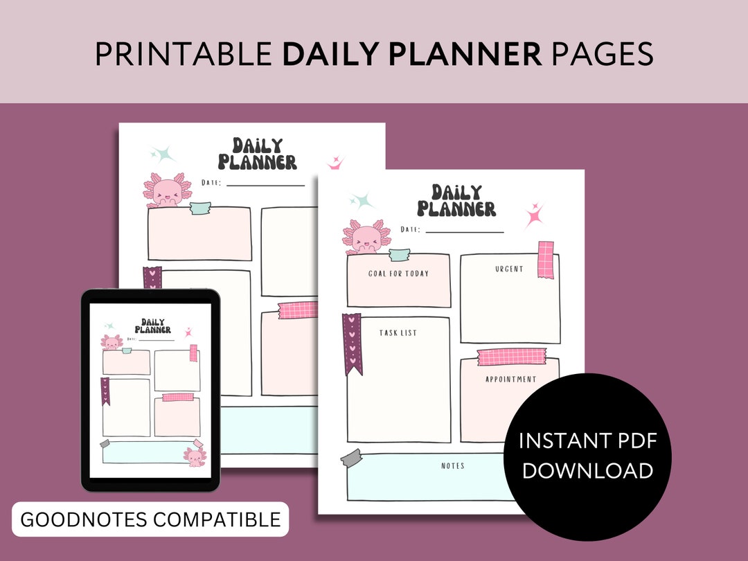 Digital Daily Planner Printable Daily Planner for Teenager Daily ...