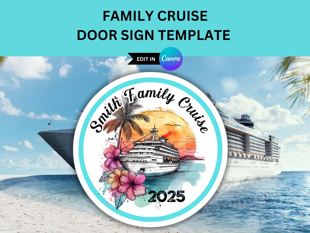 Family Cruise Door Sign Template for Cruise Cabin Door Sign Keepsake ...