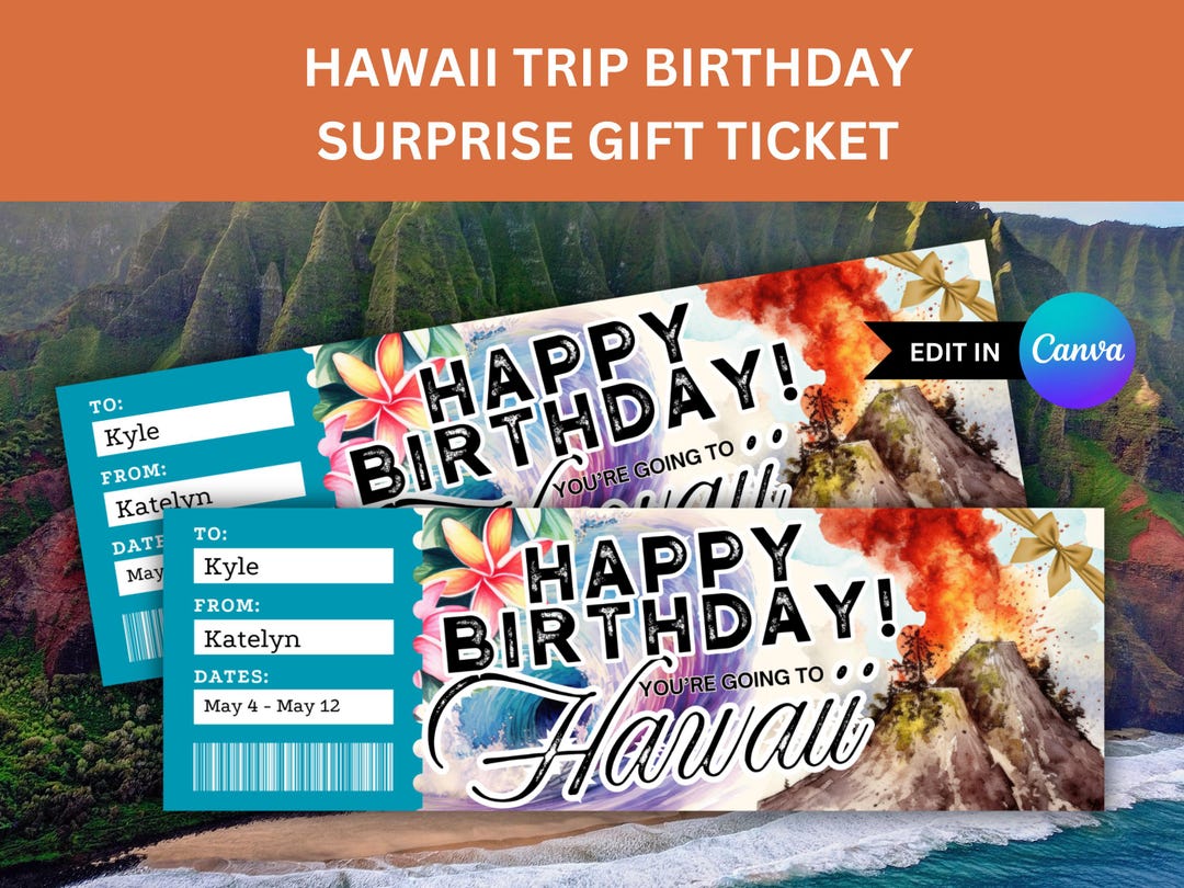 Hawaii Boarding Pass Birthday Gift for Hawaii Plane Ticket for Hawaii ...