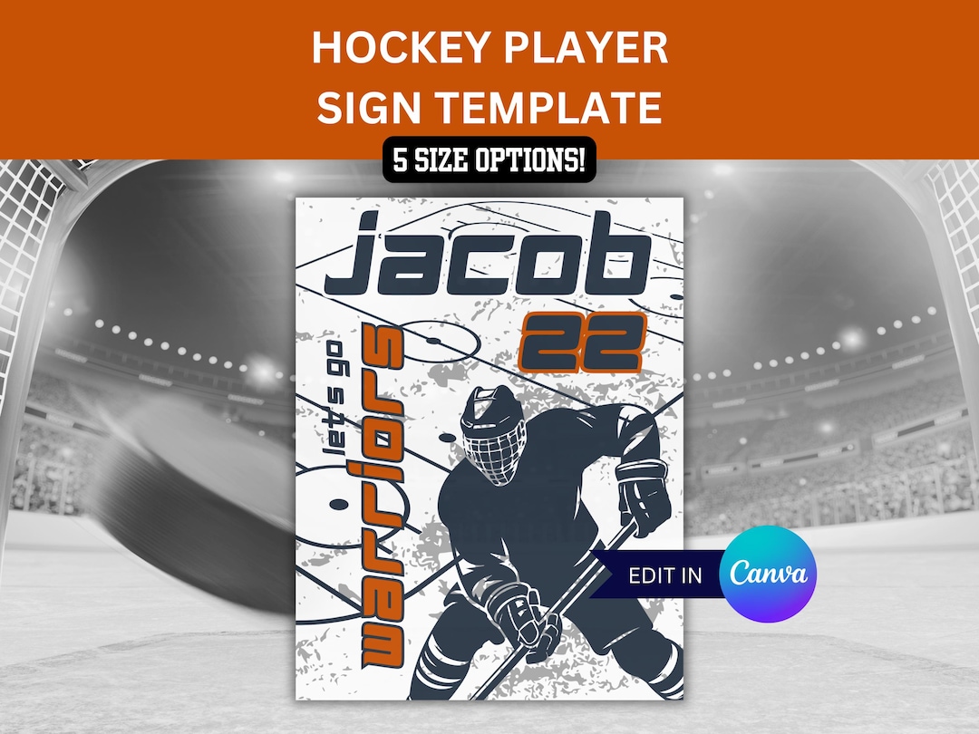 Hockey Locker Sign Template for Hockey Hotel Door Sign for Hockey ...