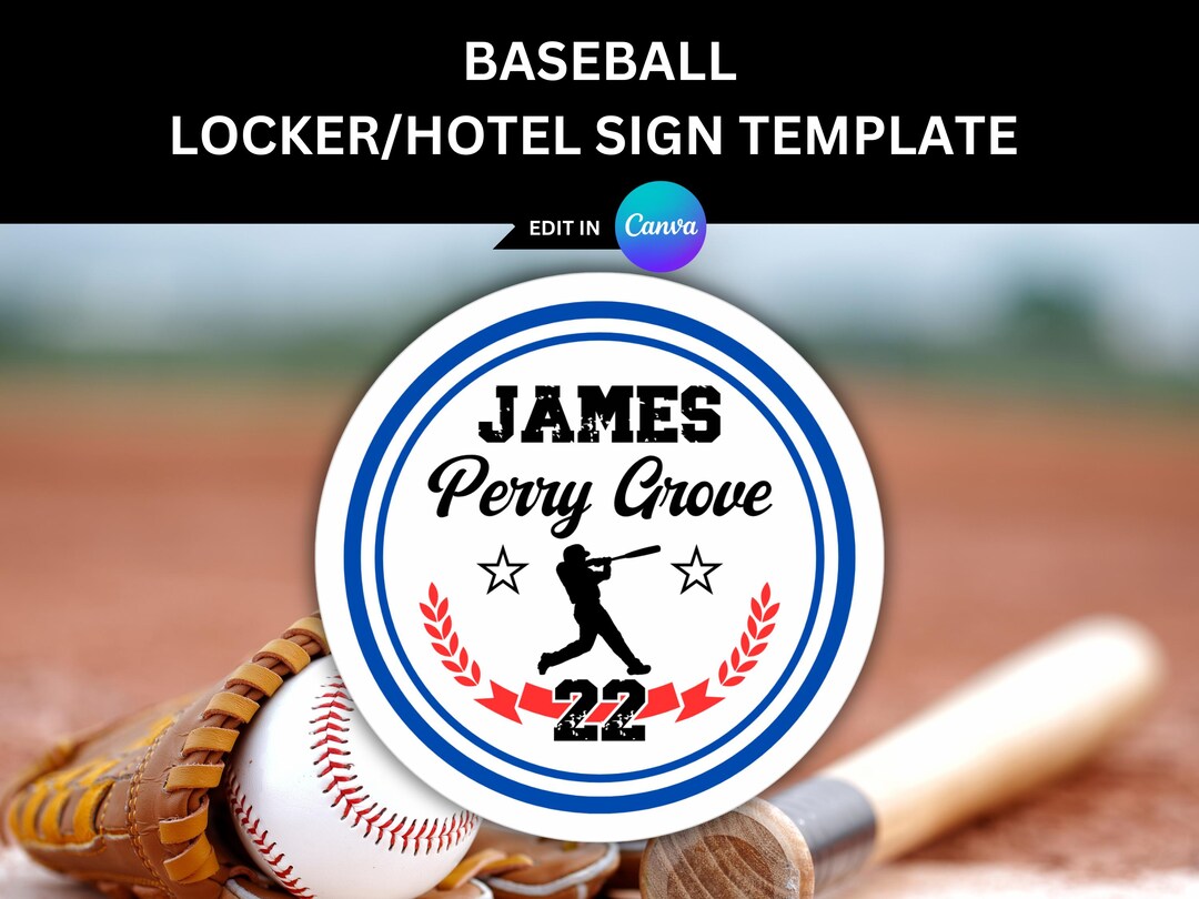 Baseball Sign Template for Baseball Game Day Sign for Hotel Door Sign ...