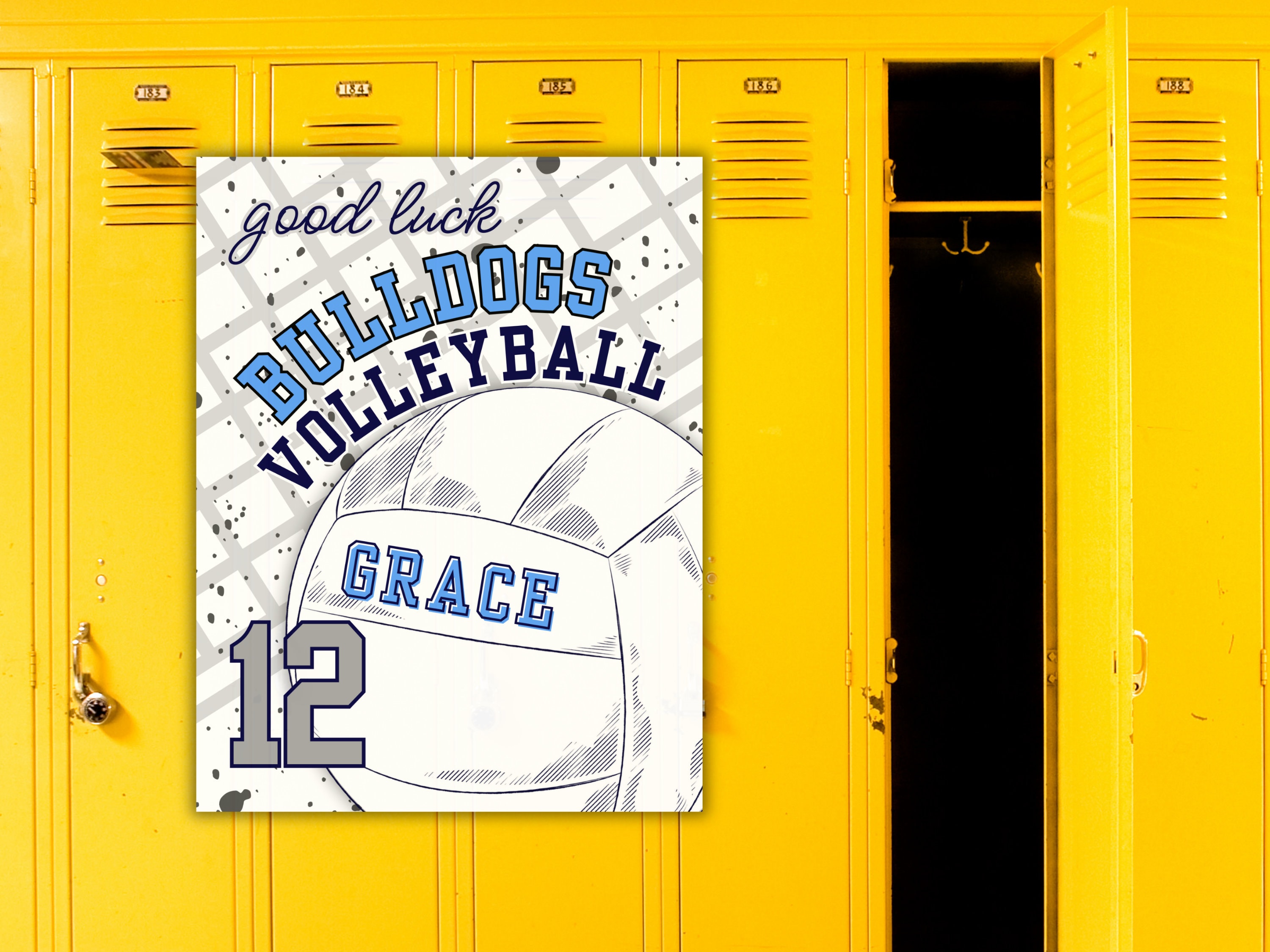 Volleyball Locker Sign Template for Volleyball Hotel Door Sign for Team ...