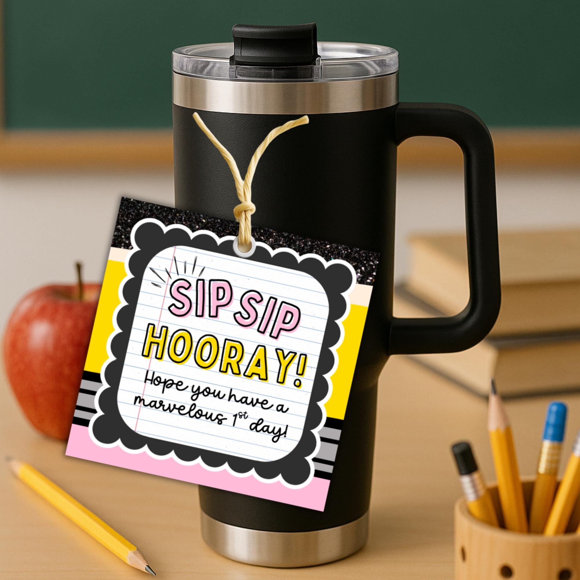 Sip Sip Hooray Back to School Teacher Tumbler Gift Tag for School Staff ...