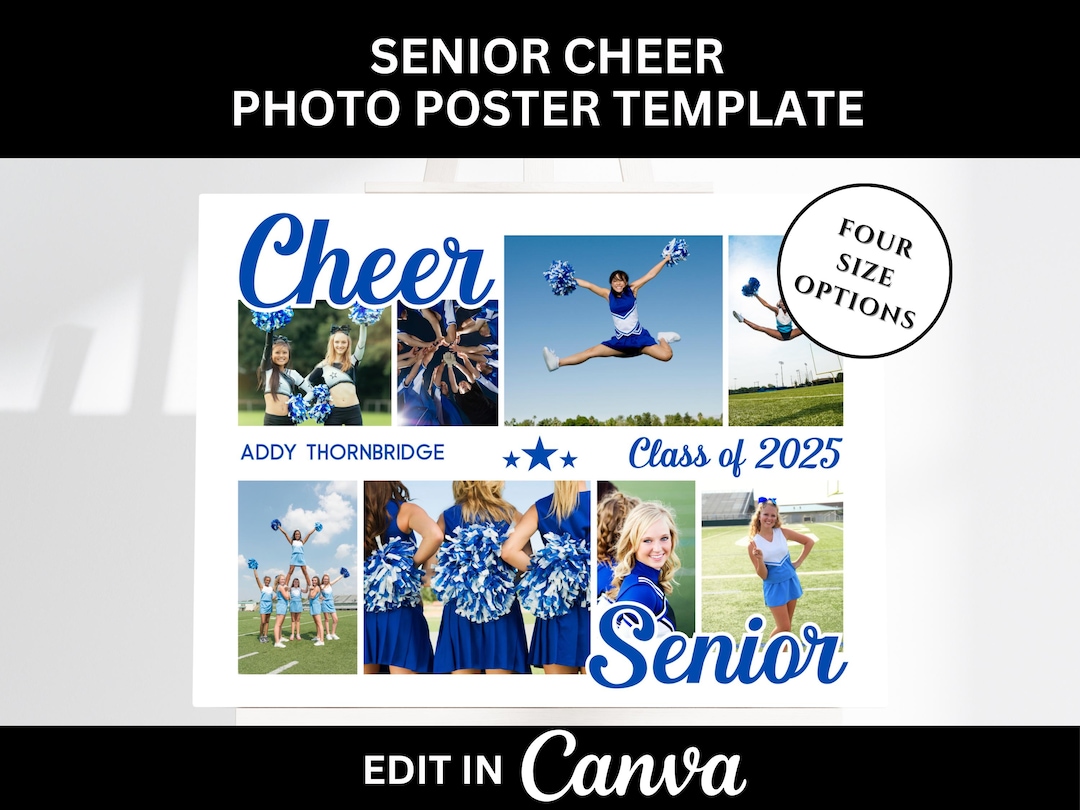 Senior Cheer Photo Collage for Senior Night Gift for Cheerleader Poster ...
