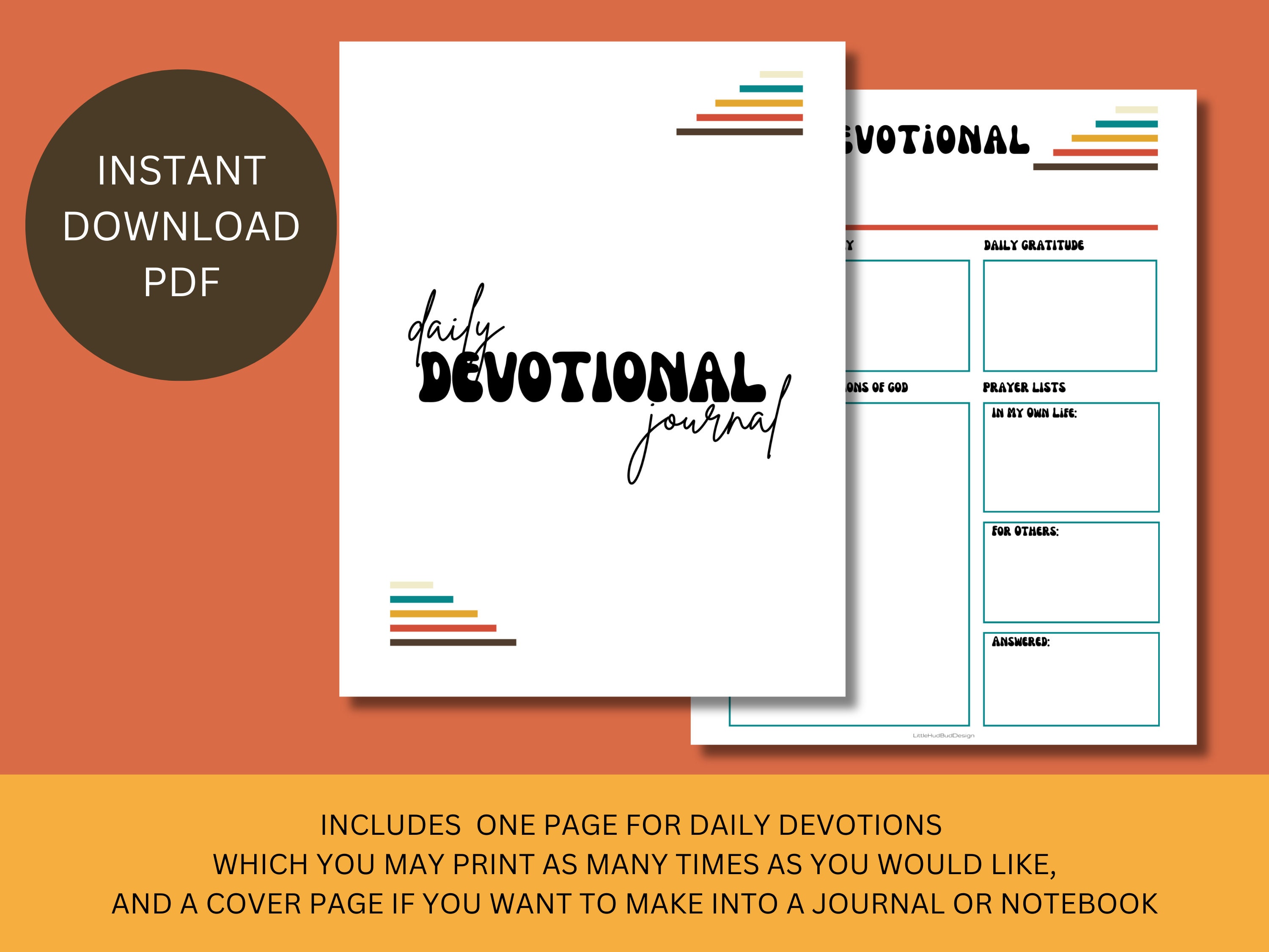 Printable Devotion Journal for Bible Study Daily Devotions Digital Journal Christian Journal ...