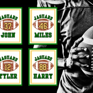 Football Player Locker Sign Template for Football Locker Room Pep Rally ...