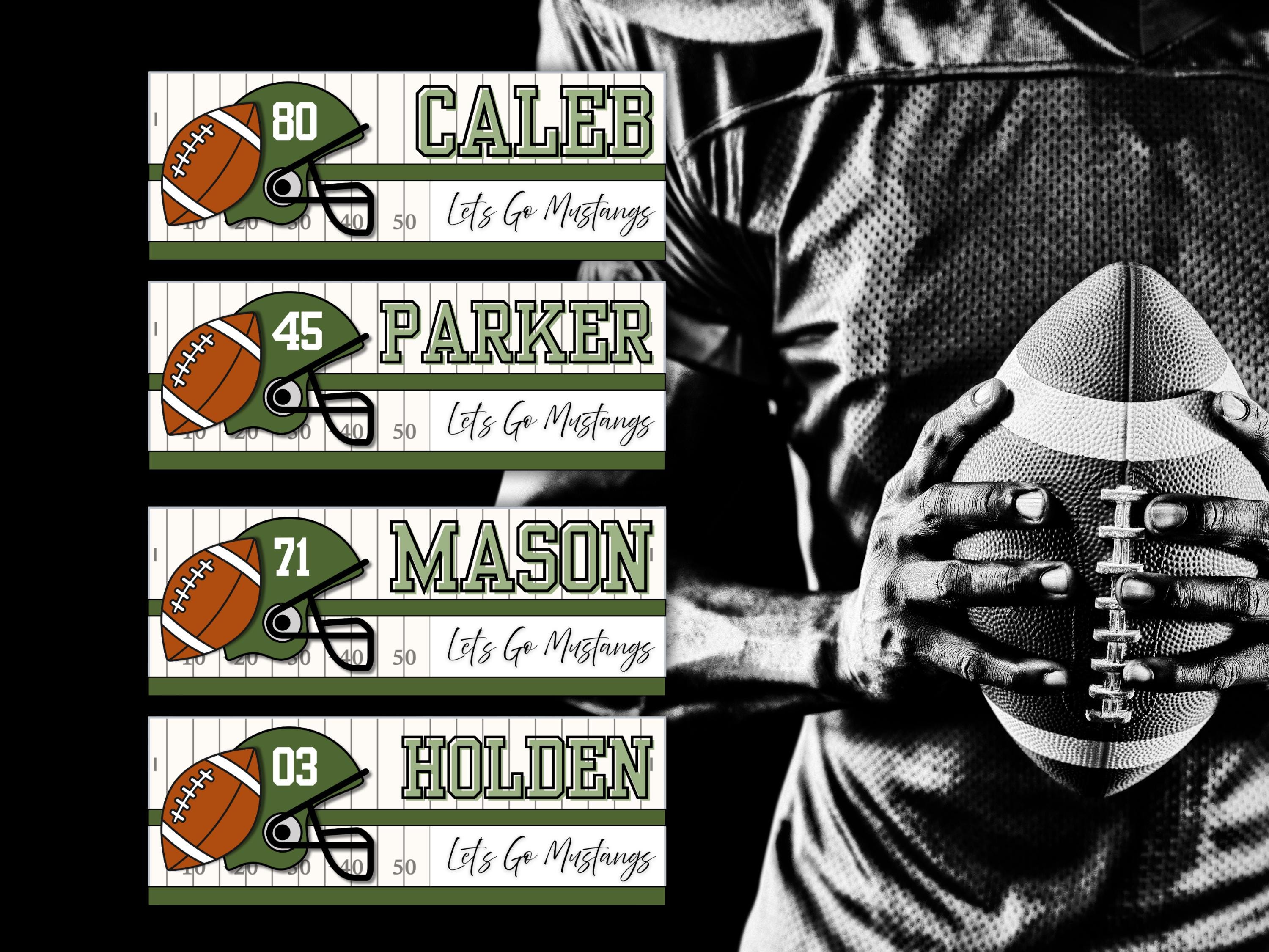 Editable Football Locker Sign Template for Football Game Day Horizontal ...
