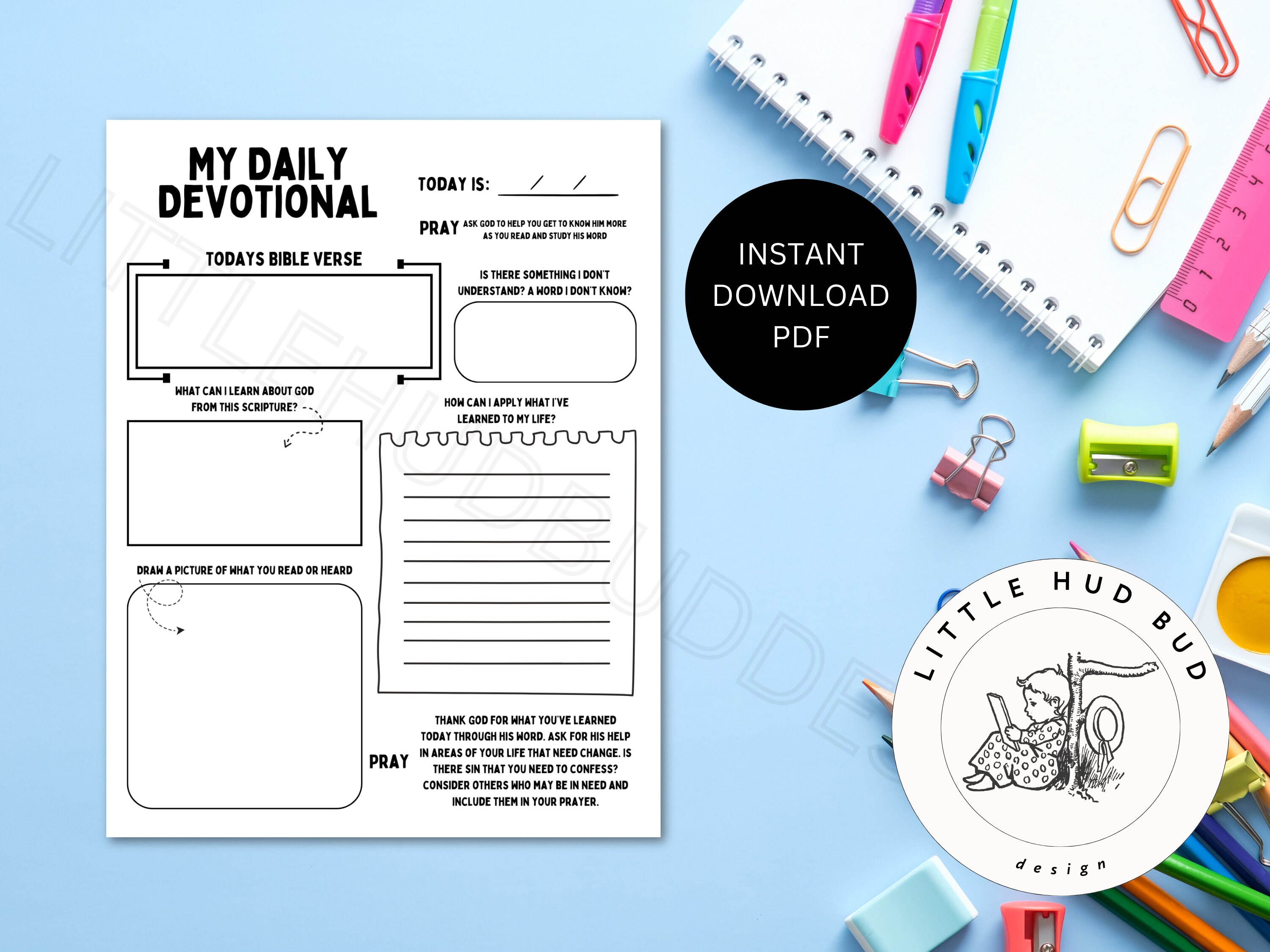 Kids Devotional Journal for Kids Bible Study Journal for Kids Prayer ...