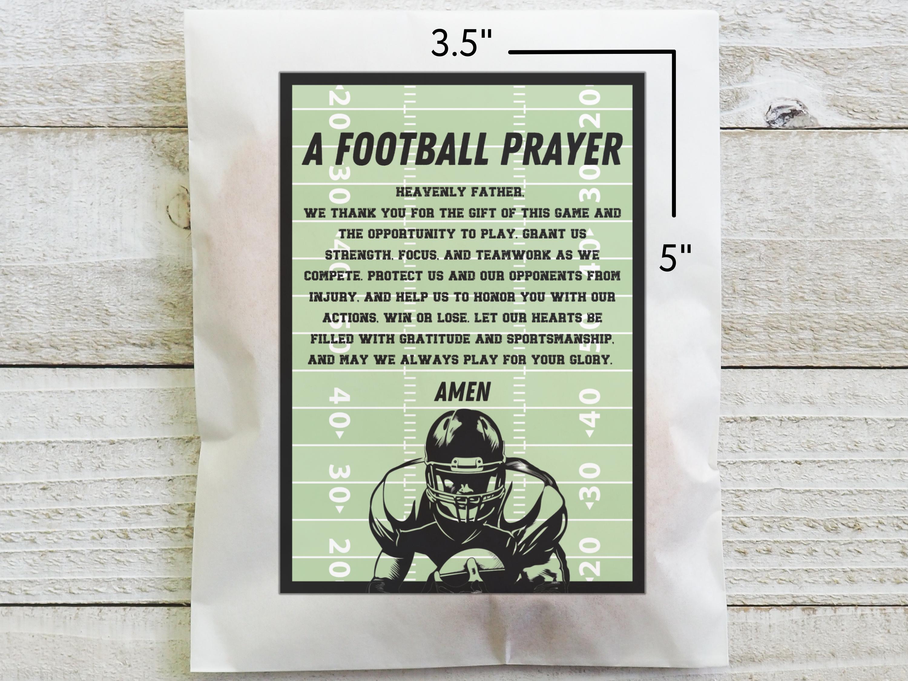 FOOTBALL Prayer Card for Christian Athlete Prayer for Football Player ...