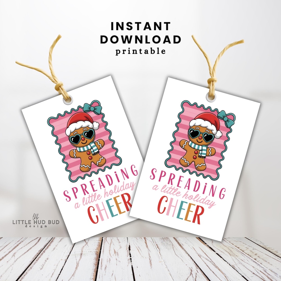Printable Christmas Cheer Tags for Gymnastics Christmas Gift Tag for ...