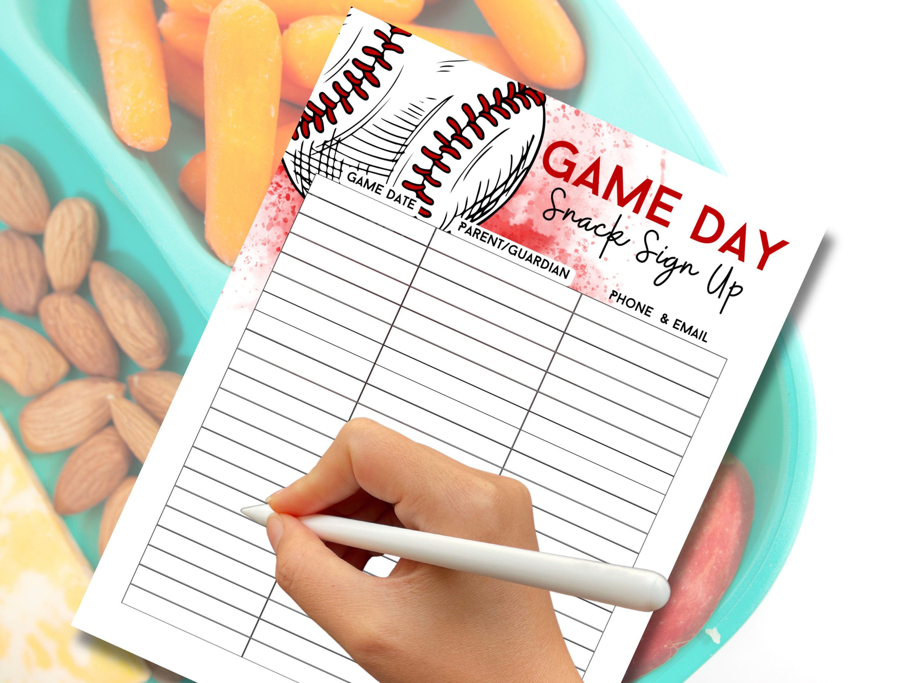 Baseball Snack Schedule Little League Snack Sign up Sheet Printable ...