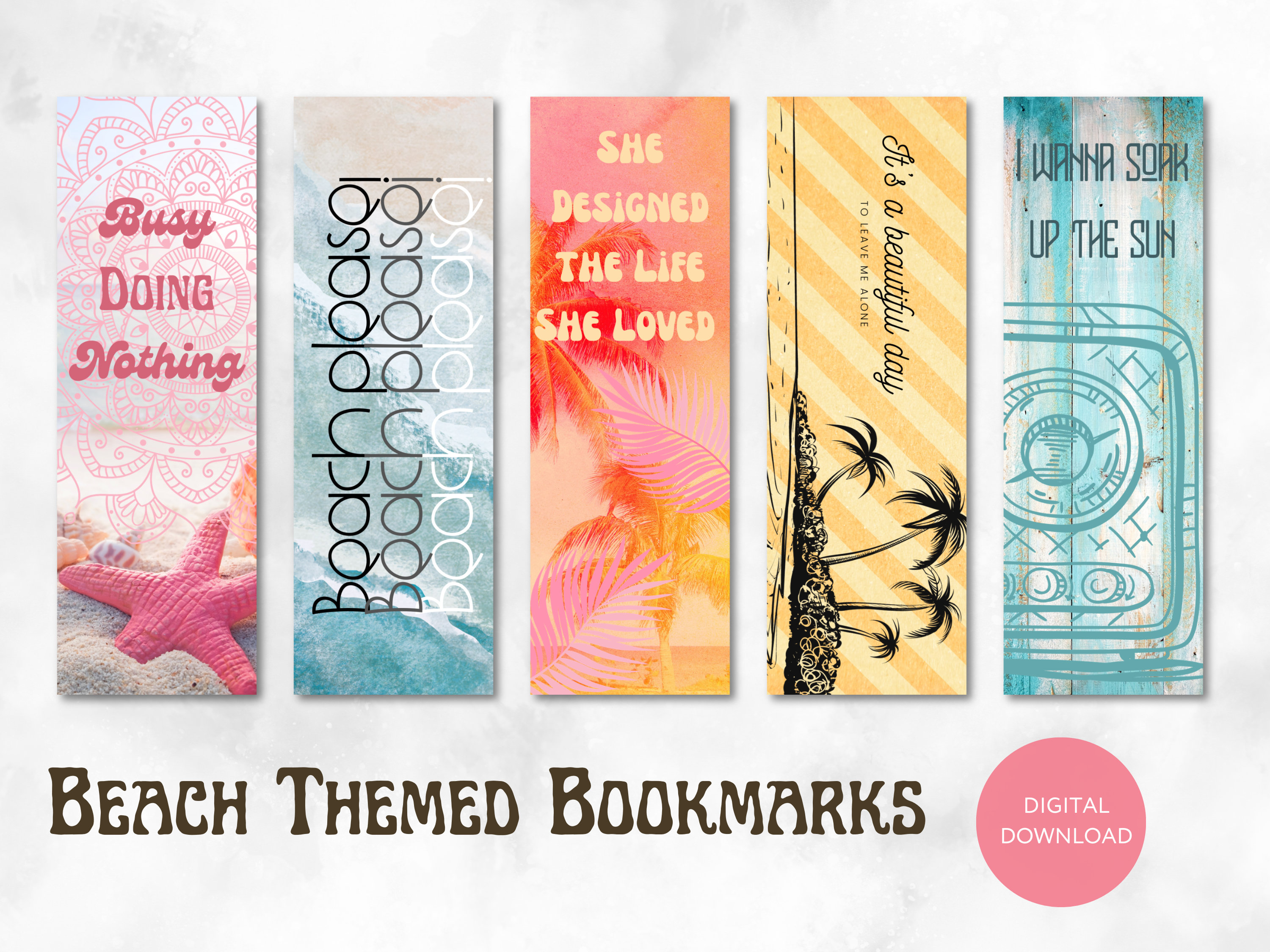 Printable Bookmarks for Summer Reading Printable Bookmarks for Beach ...