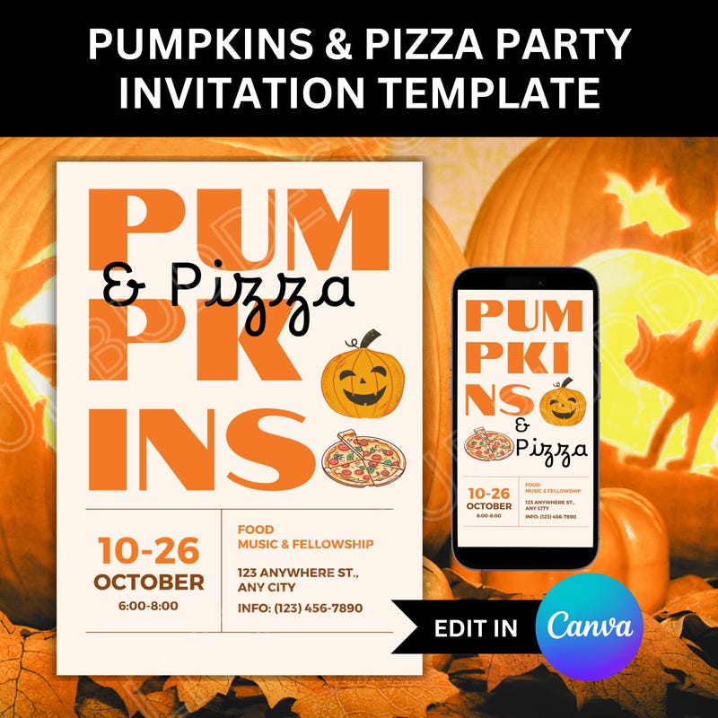 Pizza Party Invitation - Etsy