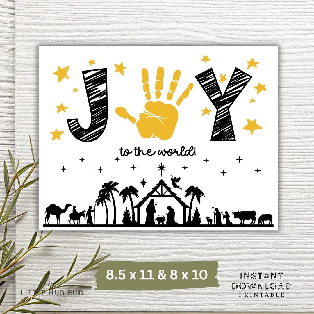 Christian Christmas Handprint Craft Joy to the World Printable Holiday ...