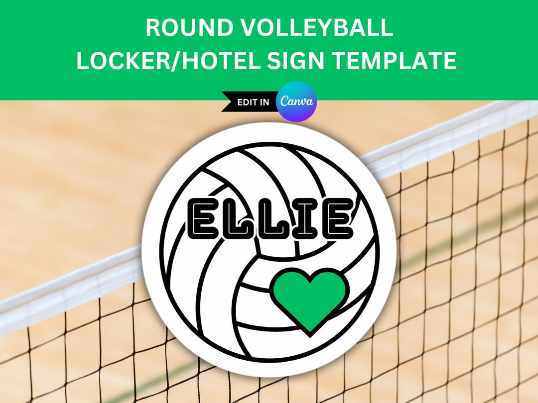 Volleyball Locker Sign Template for Travel Volleyball Tournament Sign ...