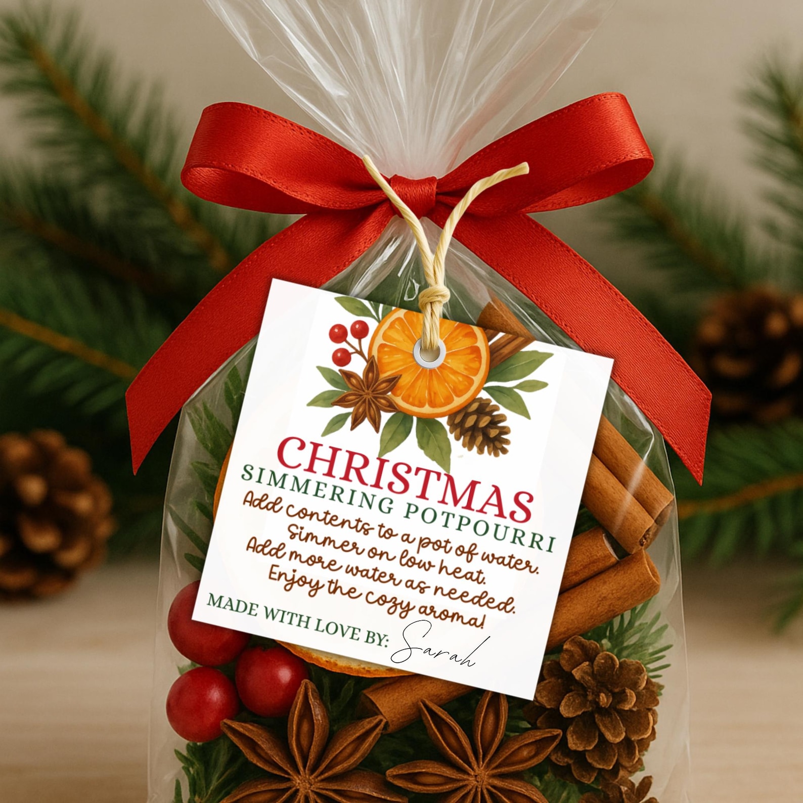 Christmas Potpourri Gift Tag for Simmering Pot Gift Holiday Stove Top ...