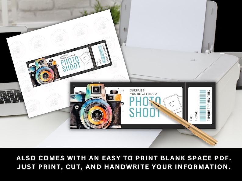 Editable Photo Shoot Gift Certificate for Photo Session Ticket Template ...