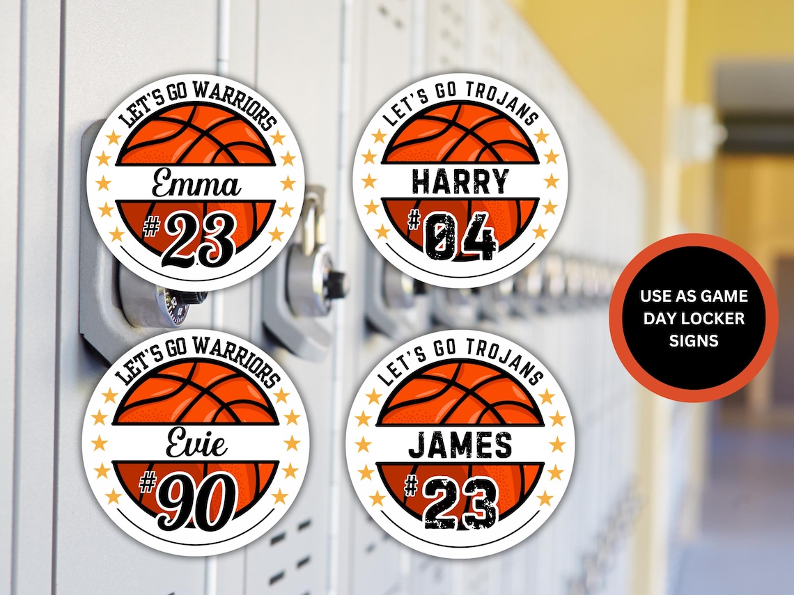 Personalized BASKETBALL Locker Signs for Digital Download Basketball ...