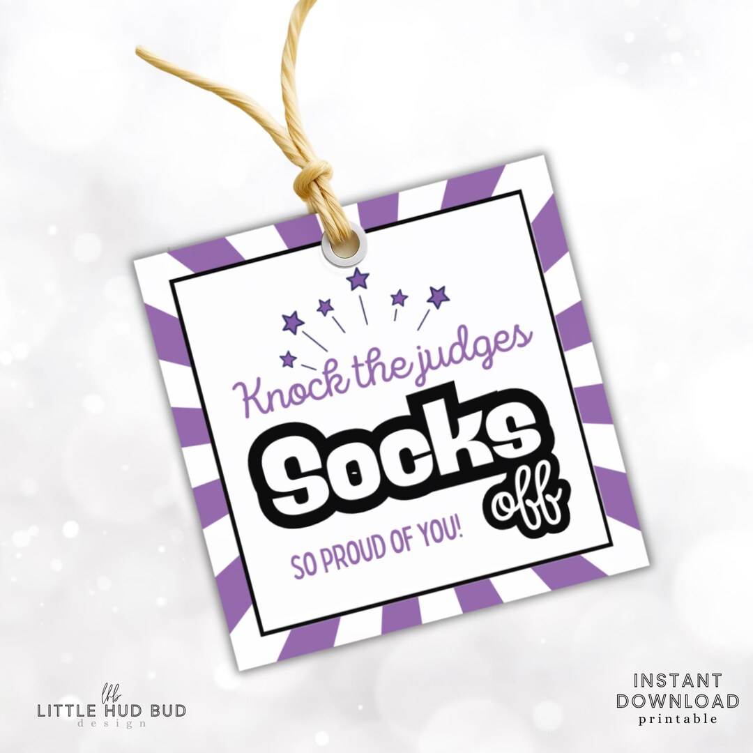 Knock the Judges Socks off Cheerleading Gift Tag for Competition Dance ...
