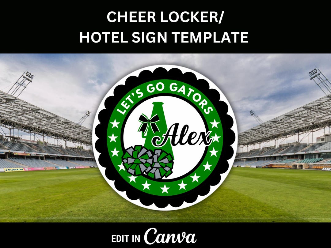 Cheer Name Sign Template for Club Cheer Name Tag for Cheerleader Sign ...