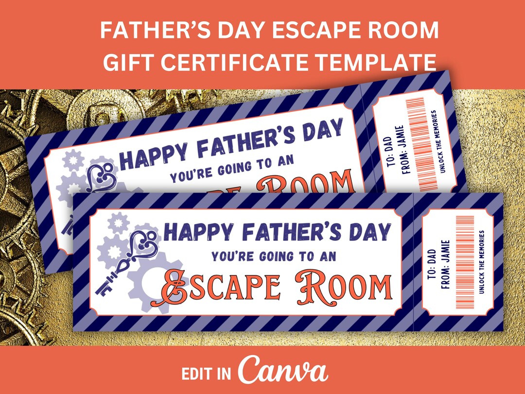 Escape Room Gift Voucher for Father's Day Gift Ticket to Escape Room ...