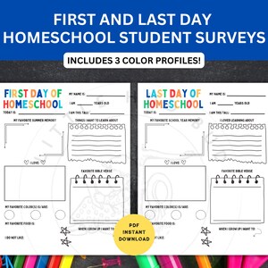 First Day of Homeschool Questionnaire All About Me Back to School ...