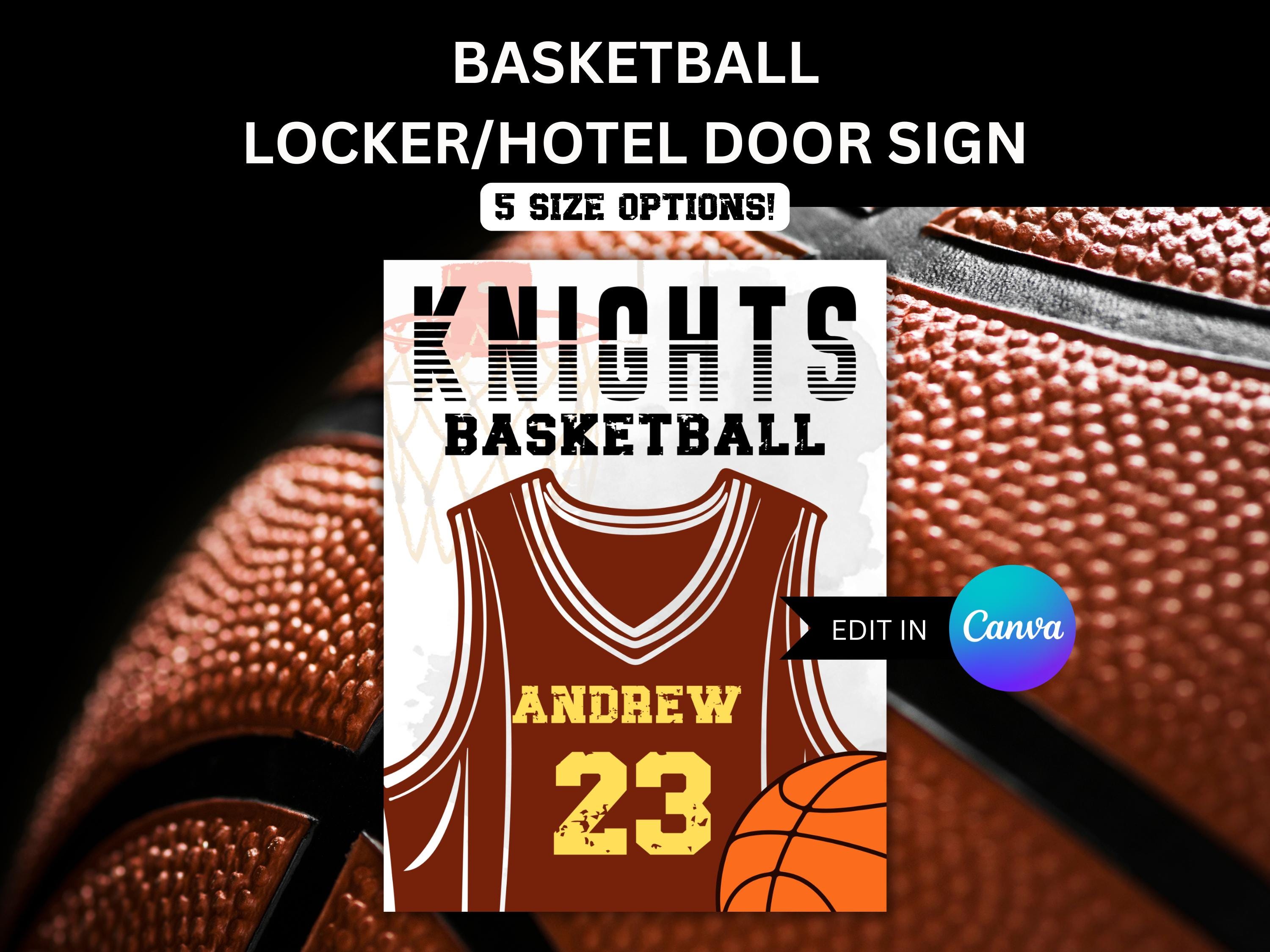 Basketball Jersey Locker Sign Template for Travel Basketball Hotel Door ...