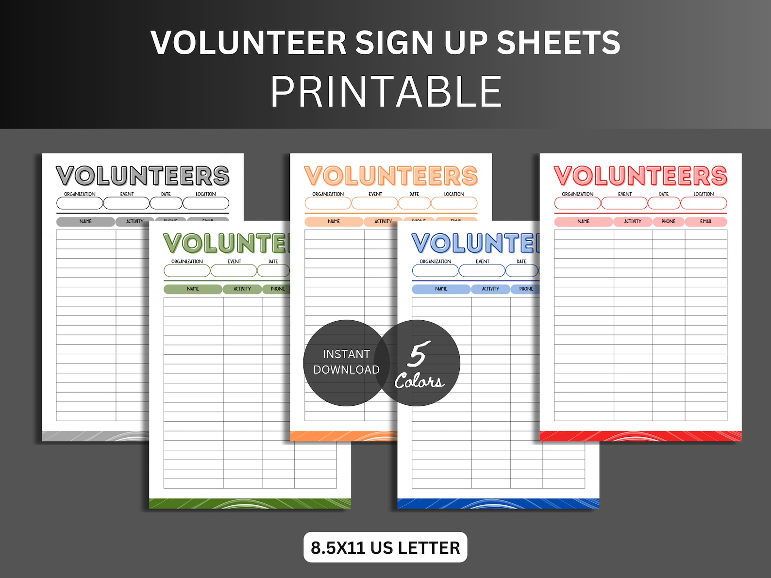 Volunteer Sign up Printable for Volunteer Sign up Sheet for Church ...