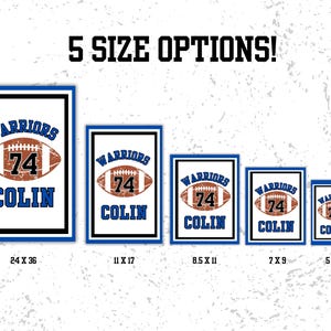 Football Player Locker Sign Template for Football Locker Room Pep Rally ...