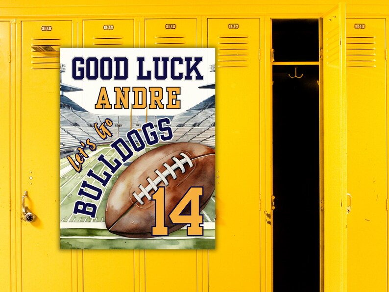 Personalized Football Locker Signs for Digital Download Football Hotel ...