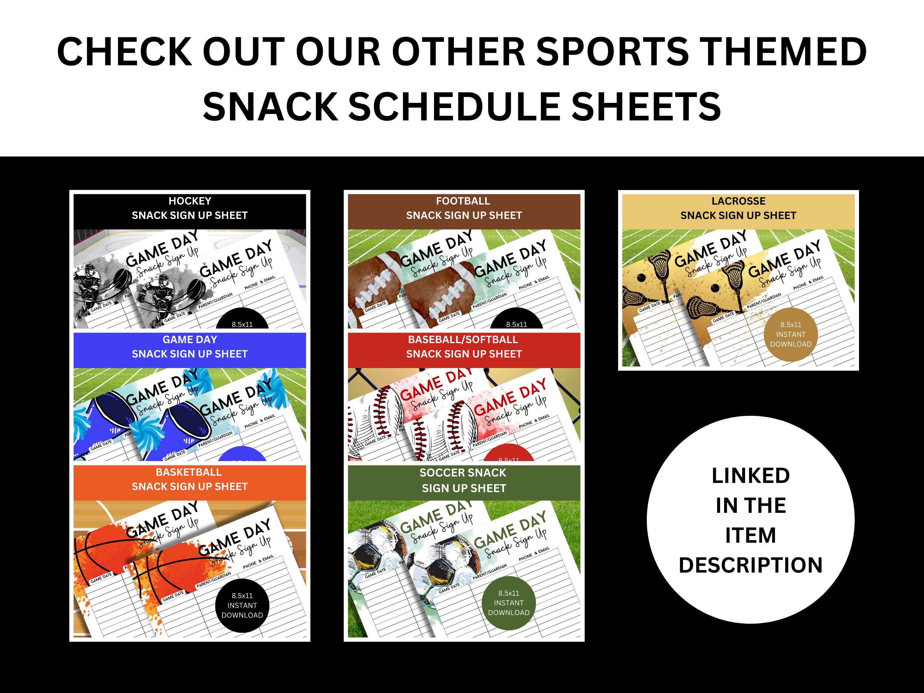 Baseball Snack Schedule Little League Snack Sign up Sheet Printable ...